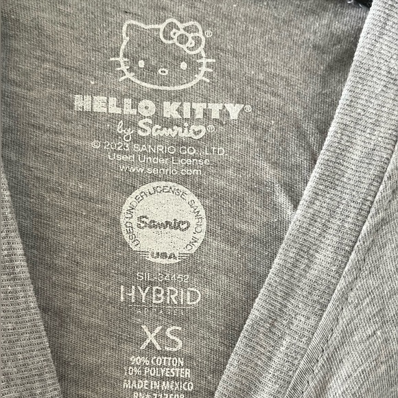 Sanrio | Tops | Sanrio Hello Kitty Light Grey Kitty Smile Graphic ...